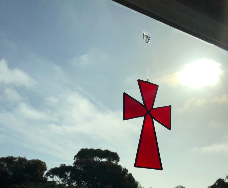 Knights Templar Red Stained Glass Cross - Etsy