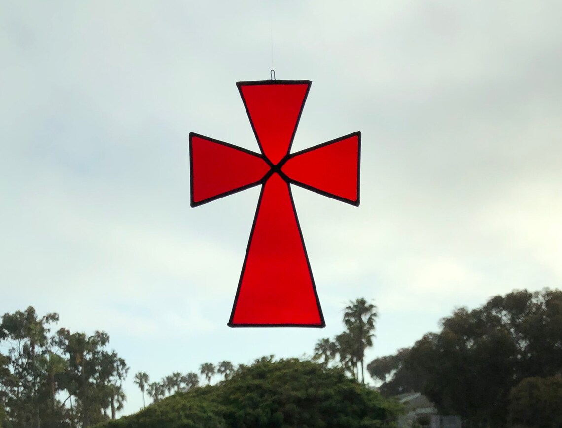 Knights Templar Red Stained Glass Cross - Etsy