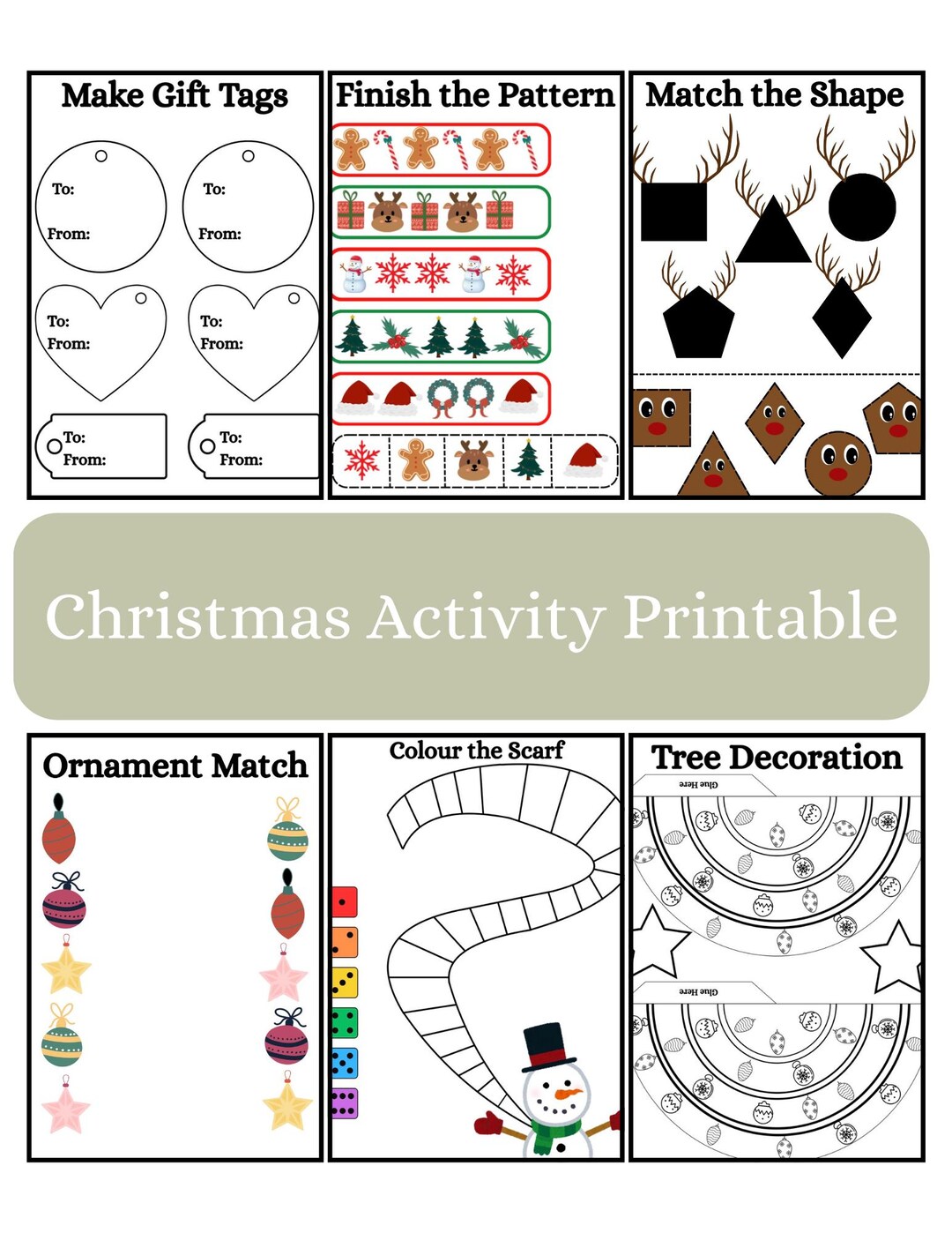 Christmas Activity Printables: Kids Holiday Countdown (digital Download ...