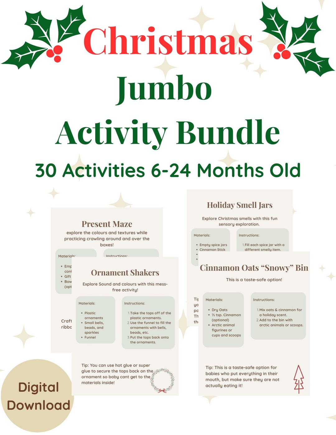 Christmas Activity Bundle – 30 Baby & Toddler Holiday Activities (PDF ...