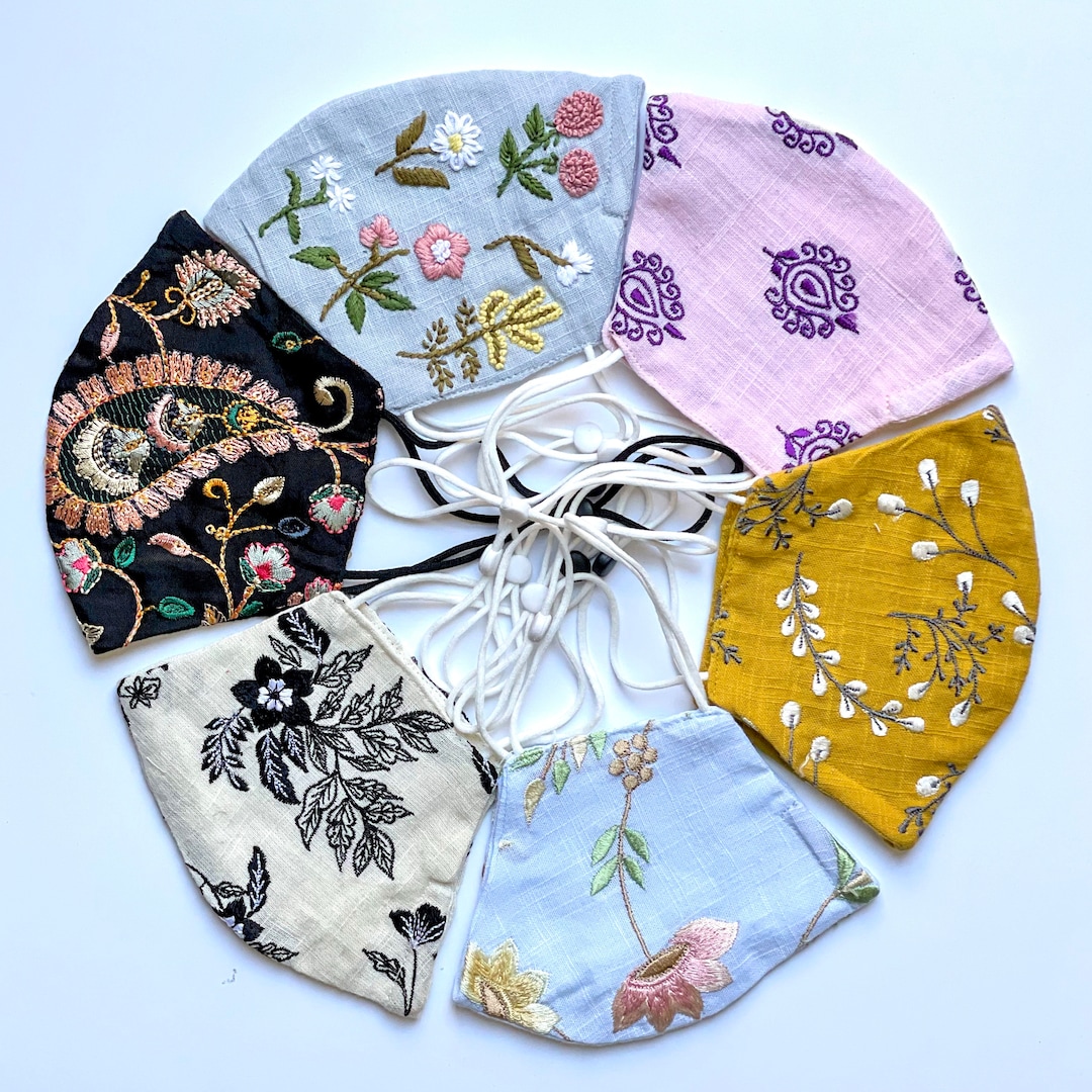 Hand Embroidered Face Masks-perfect for Special Occasions, Spring ...