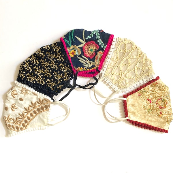 Embroidered Face Mask - Etsy