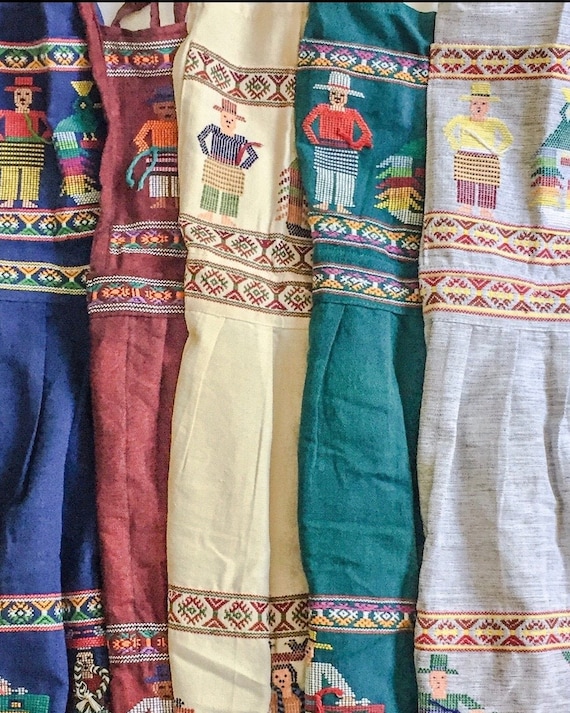 Embroidered Mayan Apron Various Colors Available | Etsy