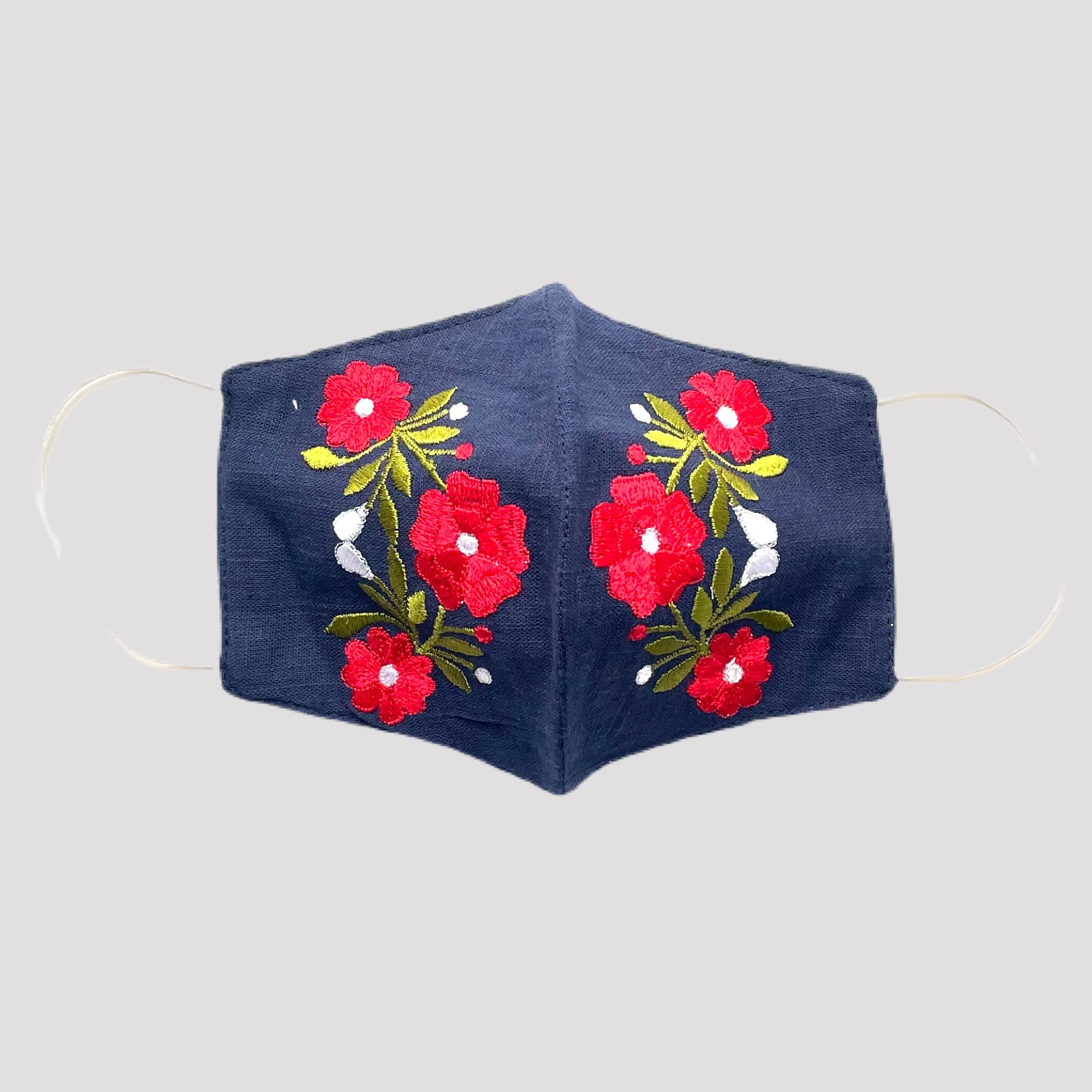 Hand Embroidered Flower Face Masks Washable, Handmade Cloth Face Masks ...