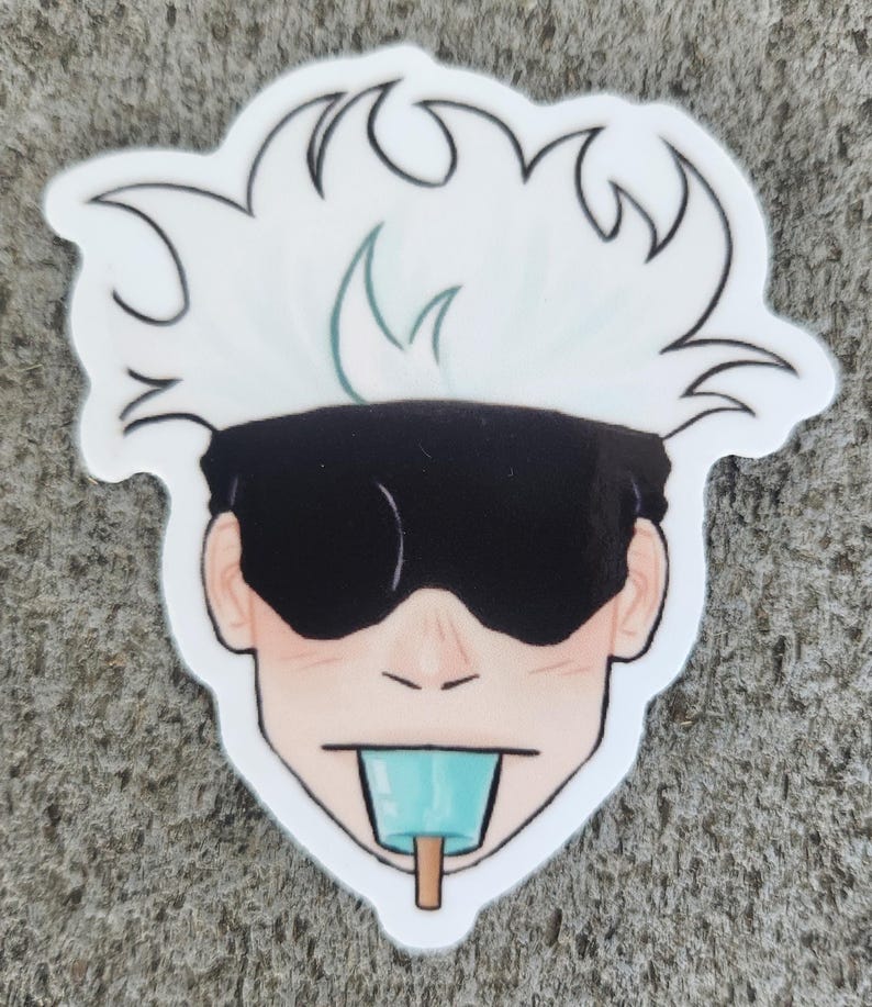 Gojo With Popsicle Sticker JJK Jujutsu Kaisen - Etsy