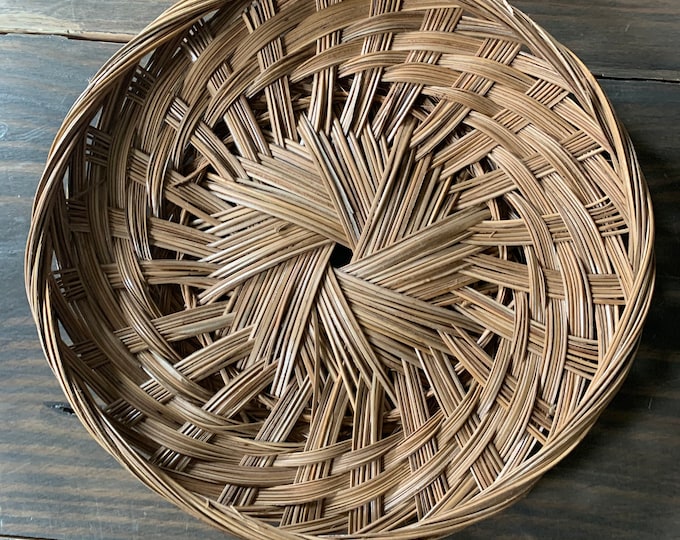 Vintage Wicker Flat Wall Basket - Vintage Wicker Rattan Flat Wall ...