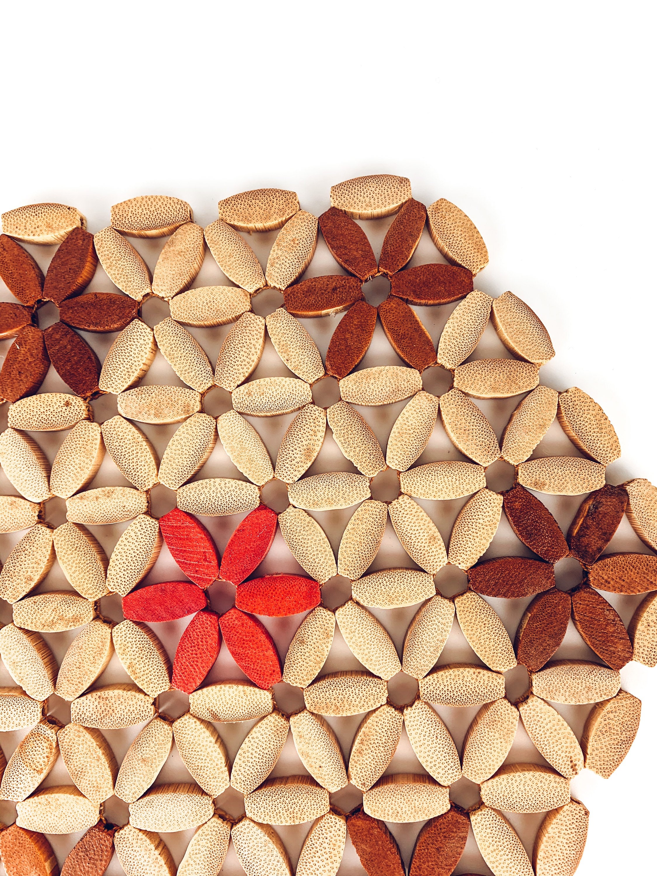 Neutral Boho Wood Bead Trivet | Hanging Trivet | Vintage Wood Trivet ...