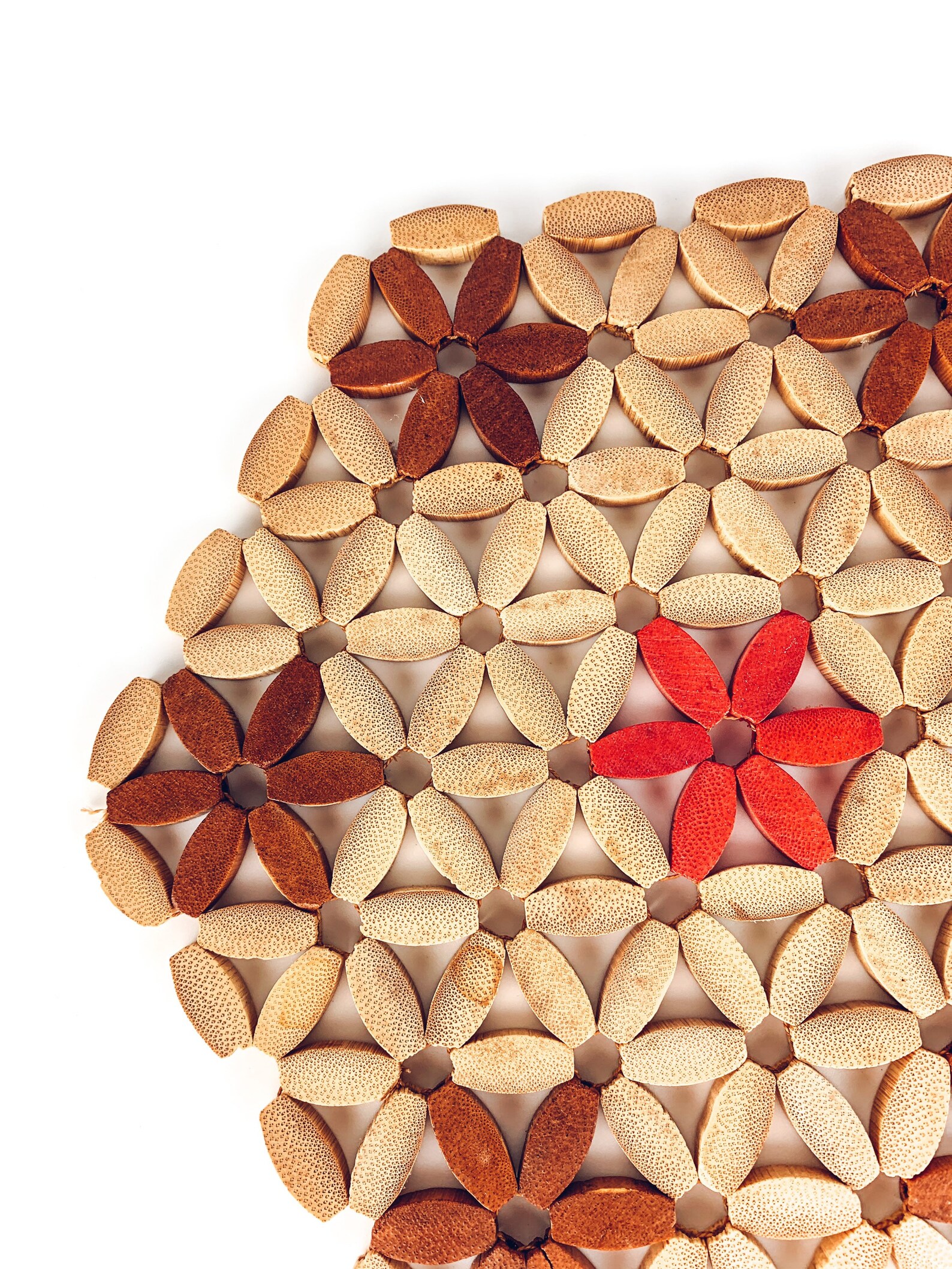 Neutral Boho Wood Bead Trivet | Hanging Trivet | Vintage Wood Trivet ...