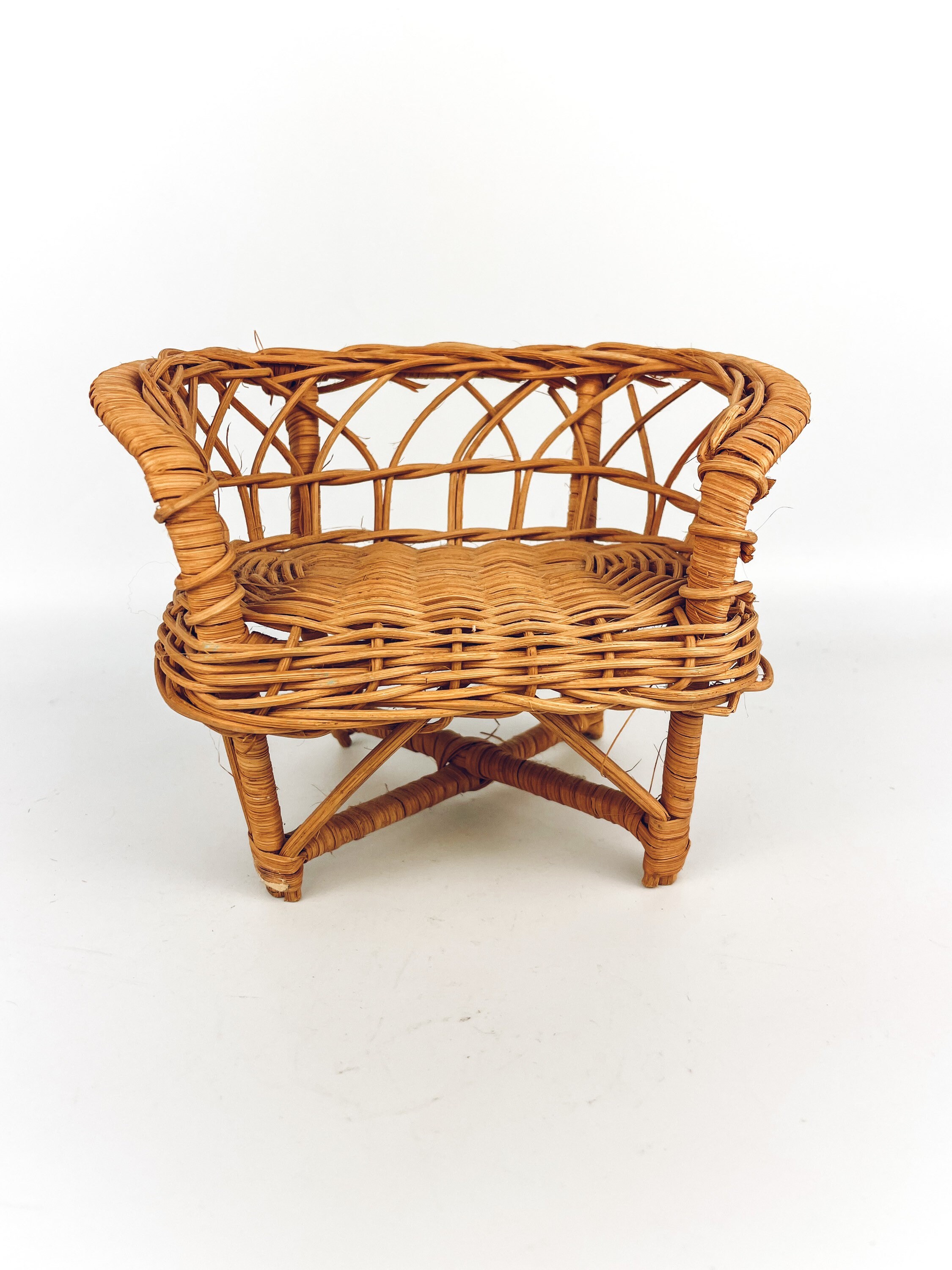 Mini Boho Peacock Chair Planter Stand Vintage Wicker | Etsy