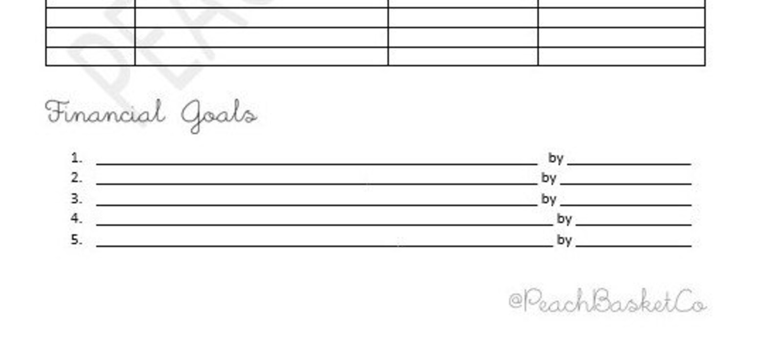 Account Balance Tracking Goal Sheet, Printable Word, Budgeting Binder ...