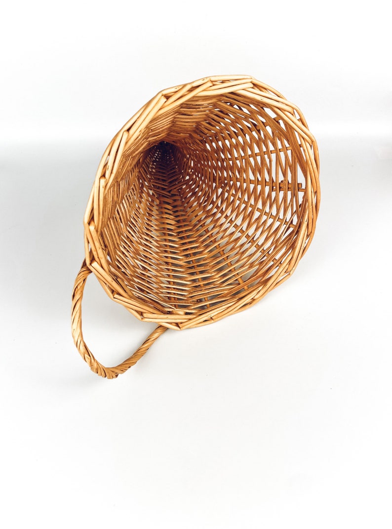 Fall Vintage Wicker Cornucopia Horn Basket, Boho Thanksgiving Decor ...