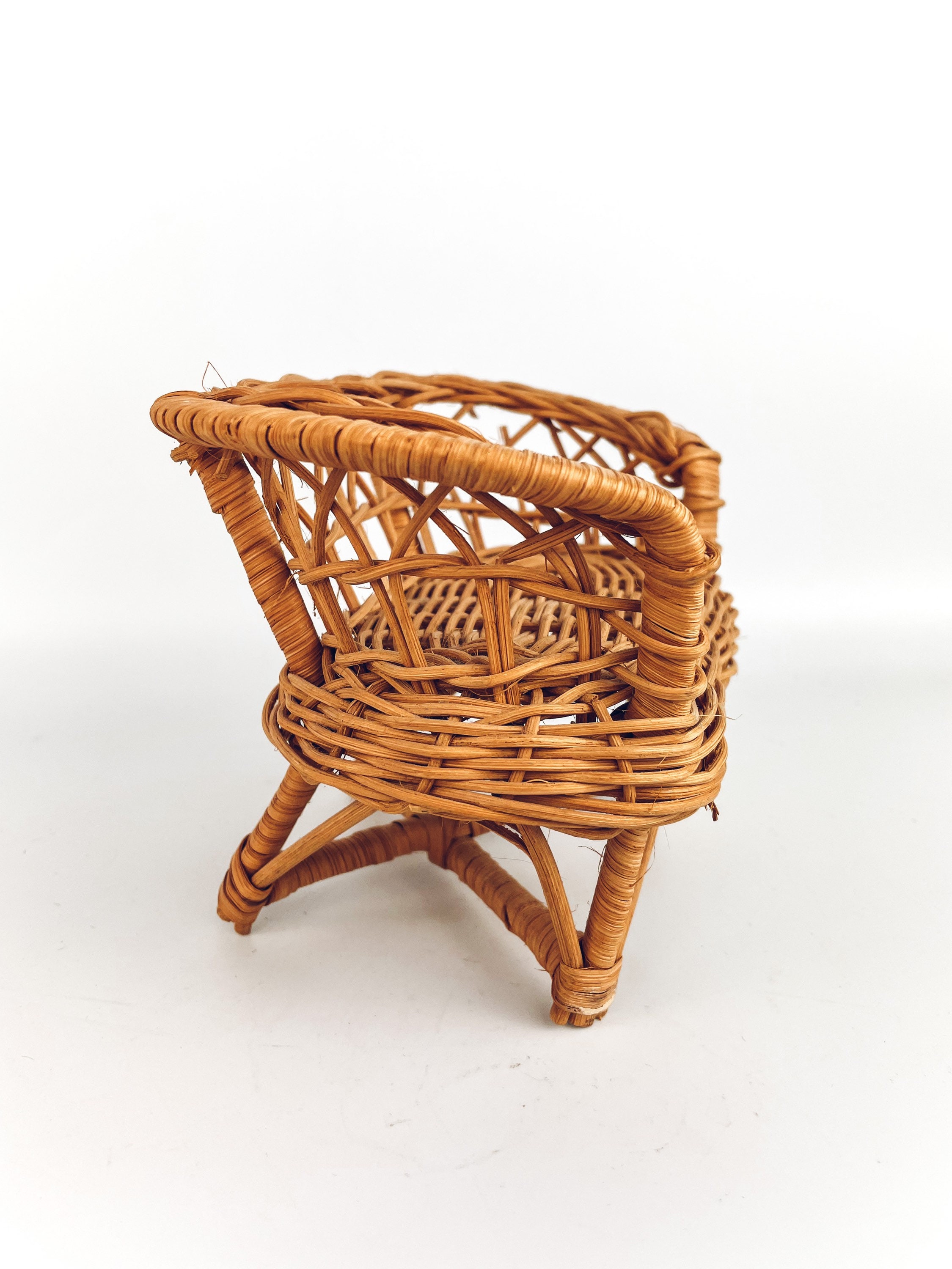 Mini Boho Peacock Chair Planter Stand Vintage Wicker | Etsy