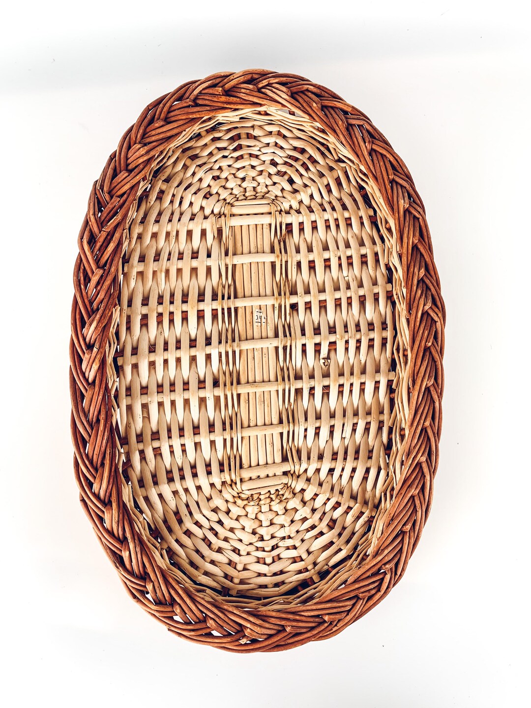 Oval Vintage Wicker Platter Plate Boho Decor Basket - Etsy