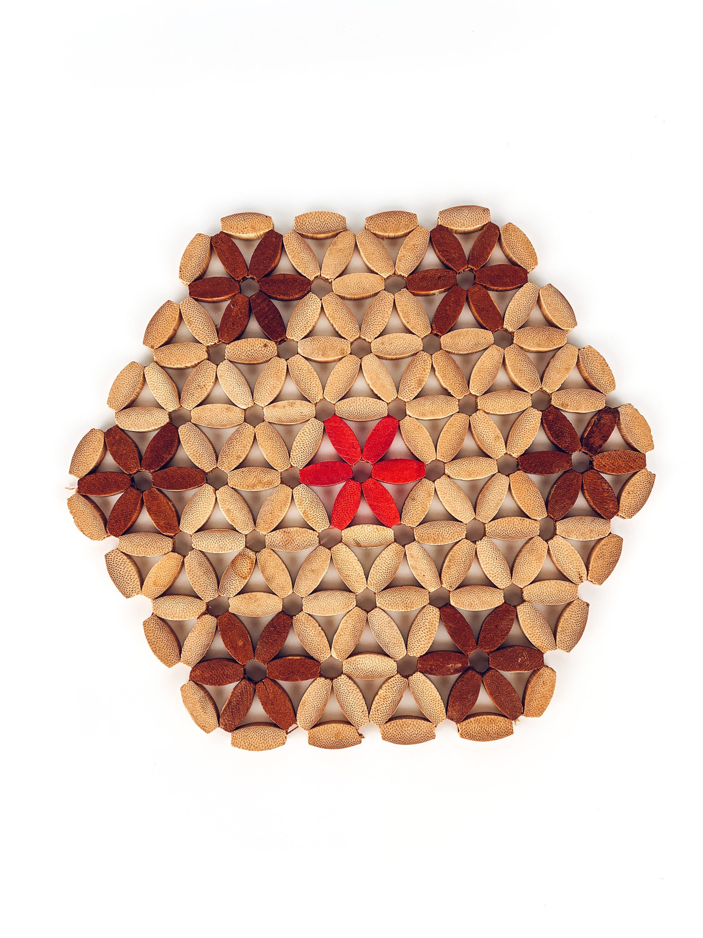 Neutral Boho Wood Bead Trivet | Hanging Trivet | Vintage Wood Trivet ...