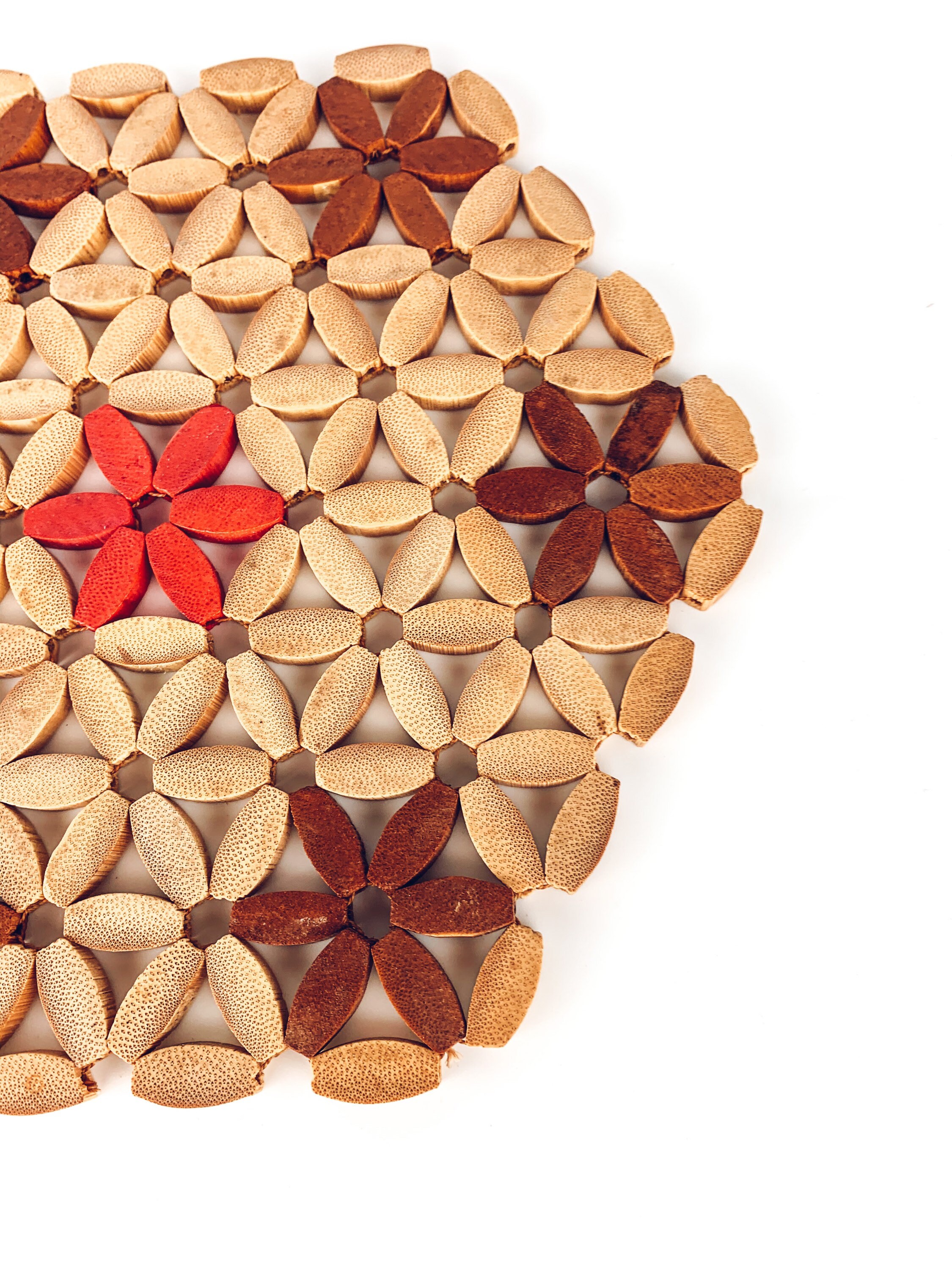 Neutral Boho Wood Bead Trivet | Hanging Trivet | Vintage Wood Trivet ...