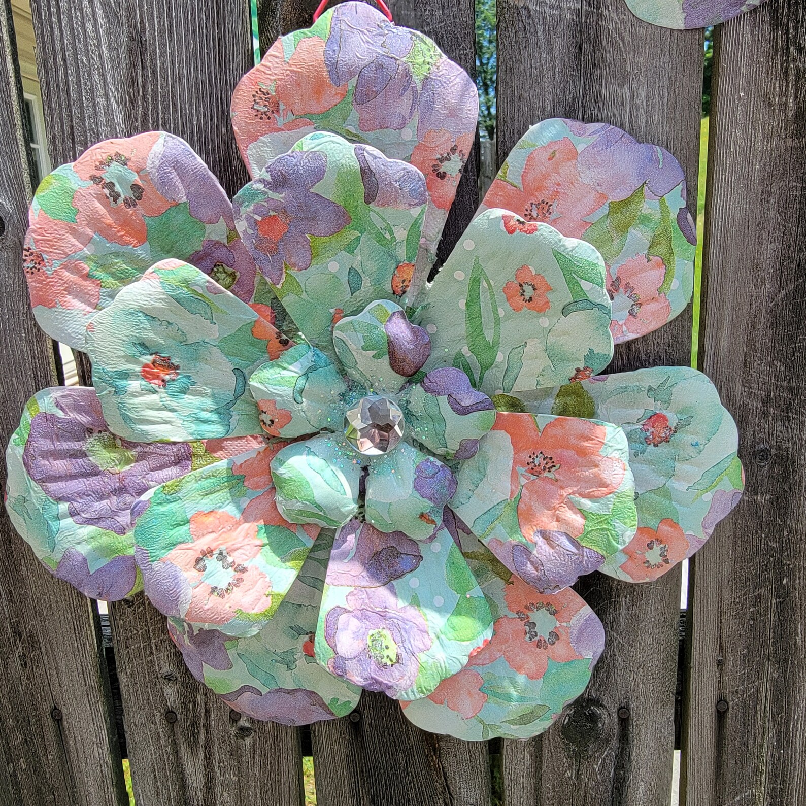 Pretty Floral Print Pastel Metal Flower Set - Etsy