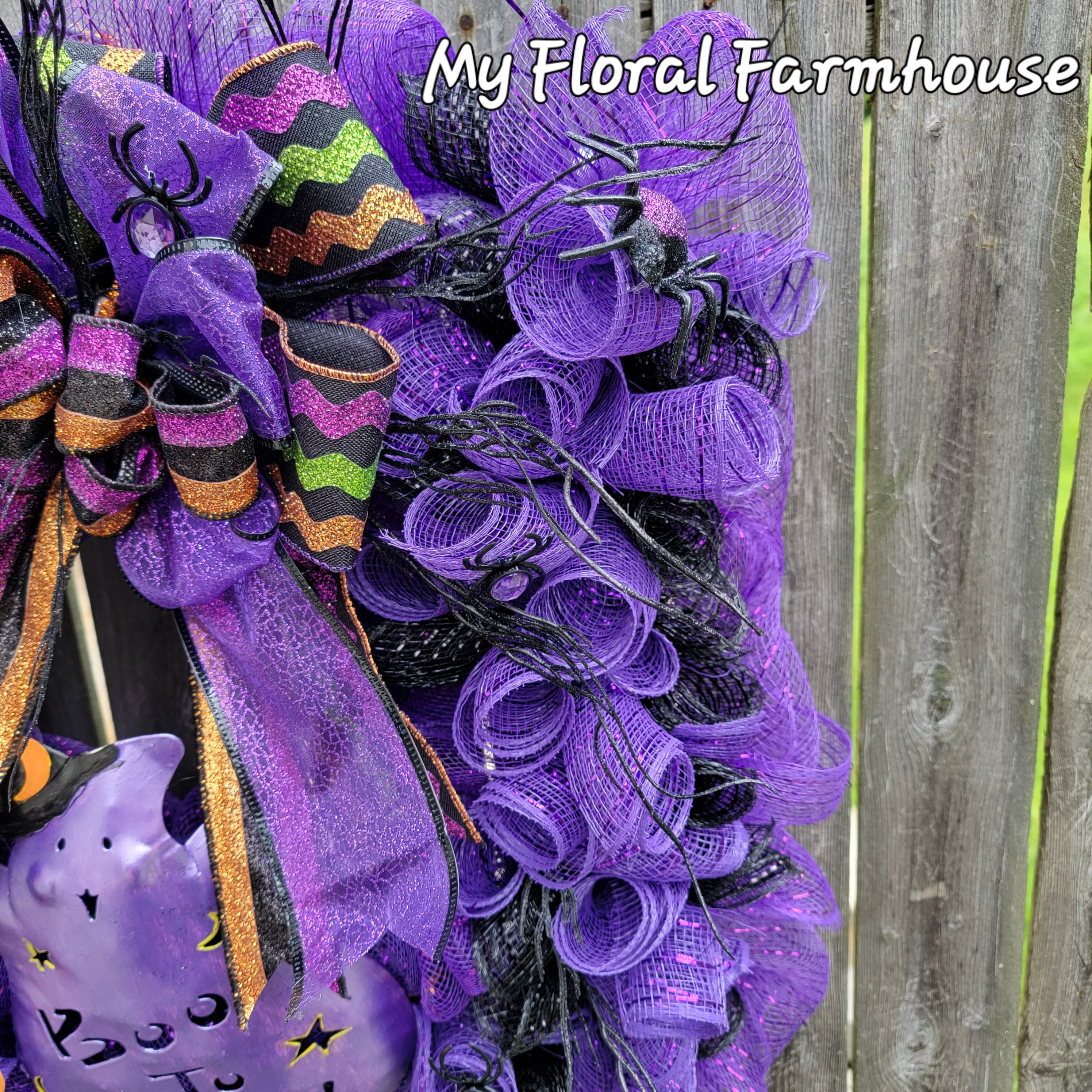 Purple boo to You Square Light-up Halloween Wreath - Etsy