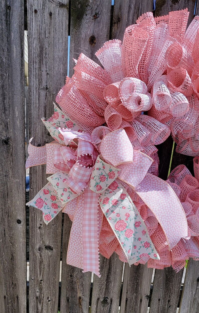 Pretty in Pink 24 Deco-mesh Wreath - Etsy