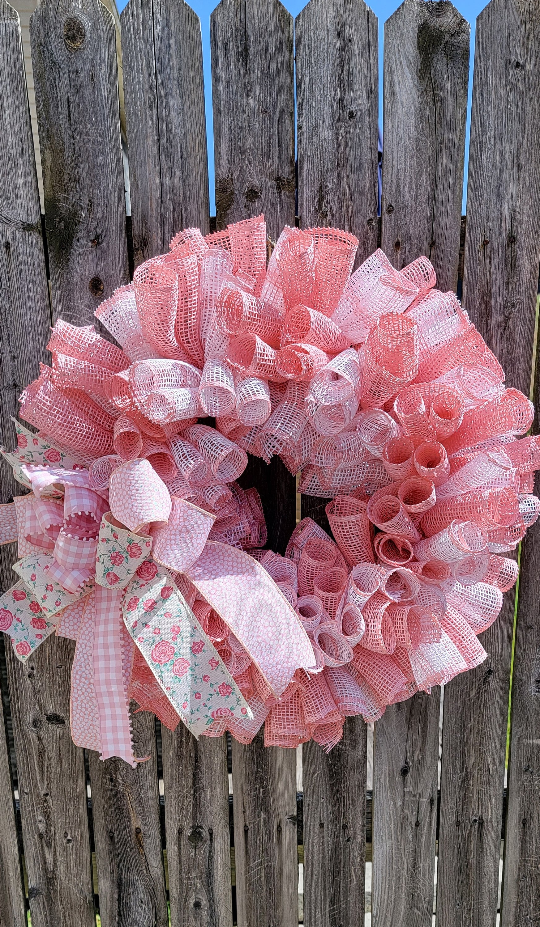 Pretty in Pink 24 Deco-mesh Wreath - Etsy