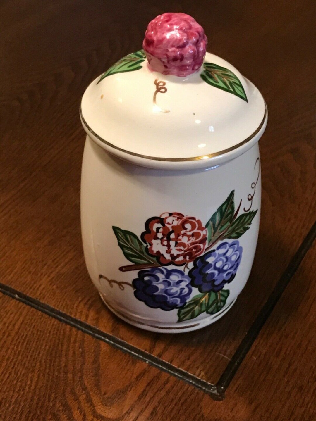 Vintage Knotts Berry Farm Blackberry Ceramic Sugar, Jam or Syrup Jar ...