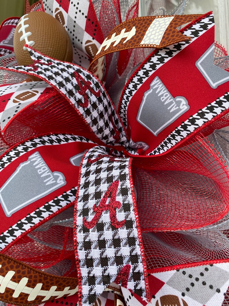 Alabama Football Wreath, Bama Nation, Football Decor, Fall Wreath, Autumn Wreath, Fall Mesh ...