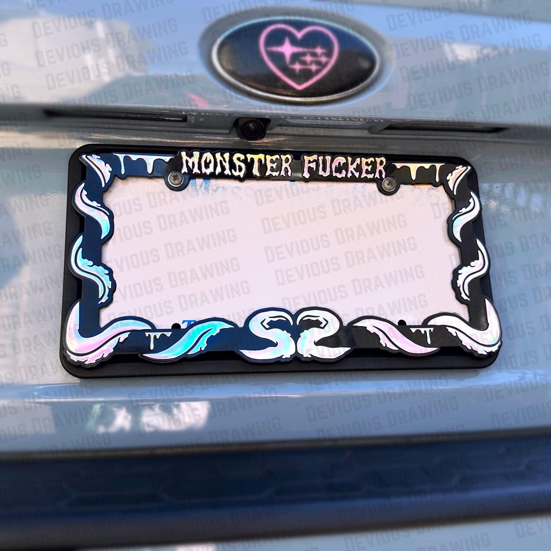Monster Fucker Holographic License Plate Frame - Etsy