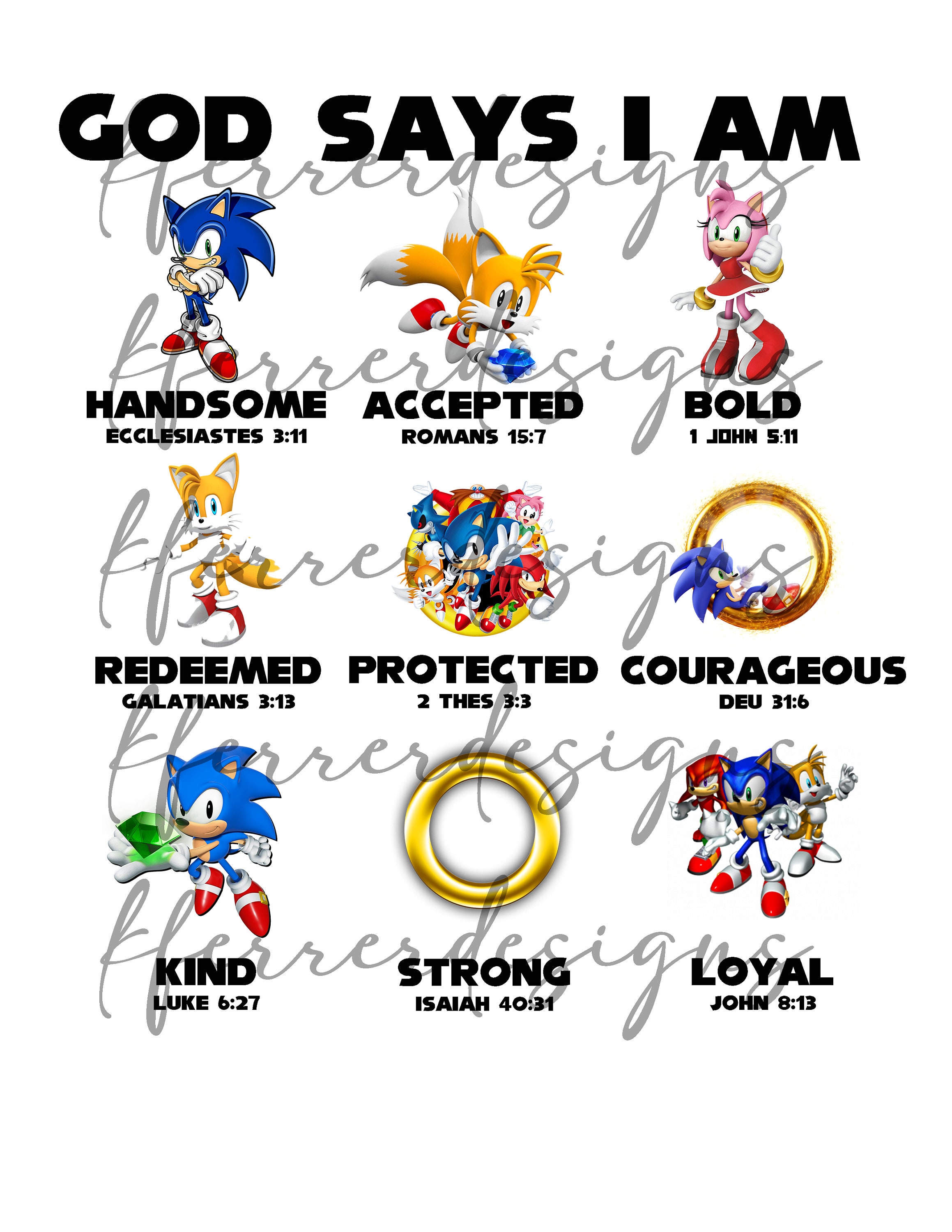 God Says I Am Sonic-kid Png- Bible Bag- DIGITAL FILE- Digital Download ...