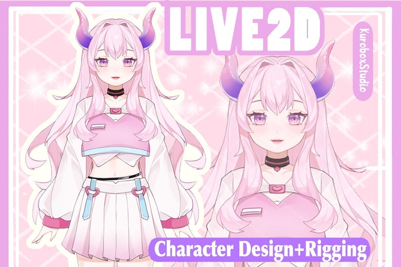 Custom Vtuber Live2d Model Commission Half Body Character - Etsy Hong Kong