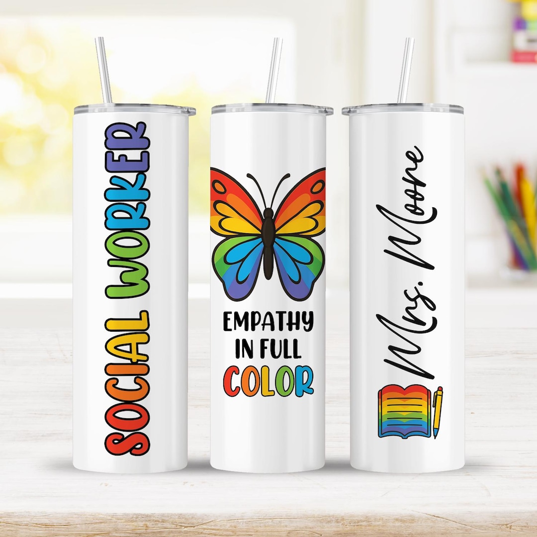 Social Worker Butterfly Tumbler: Mental Health Support Gift - Etsy