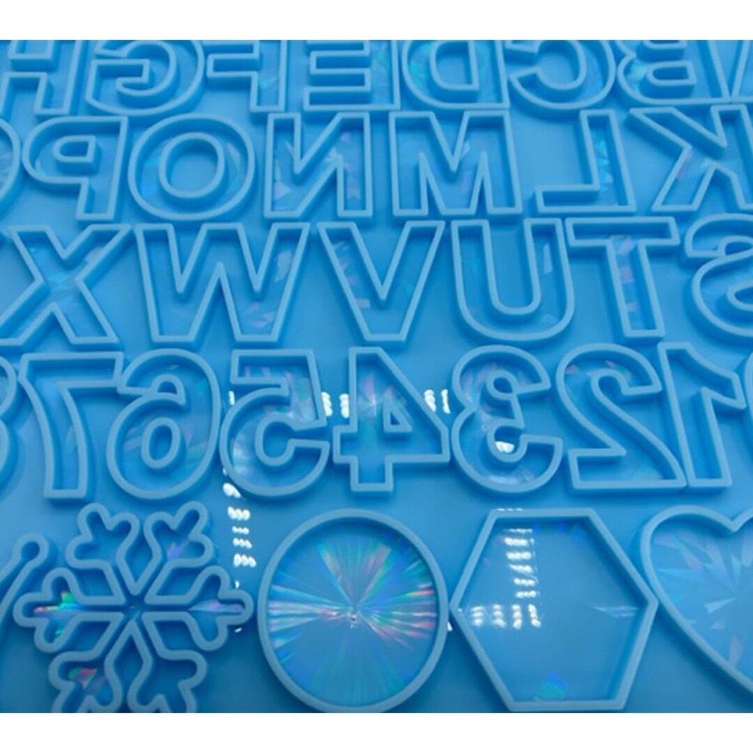REVERSE Holographic Alphabet Silicone Mold Letter Mold for Keychains ...