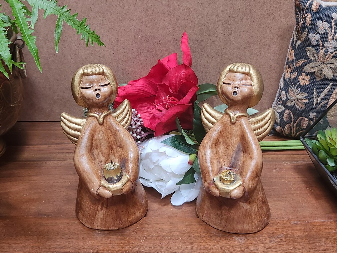 Bozner Engel Thun Ceramic Candle Holders Italy Vintage Angels Cherubs ...