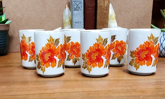 Japanese Tea Cups Handleless Formal White and Gold Without - Etsy