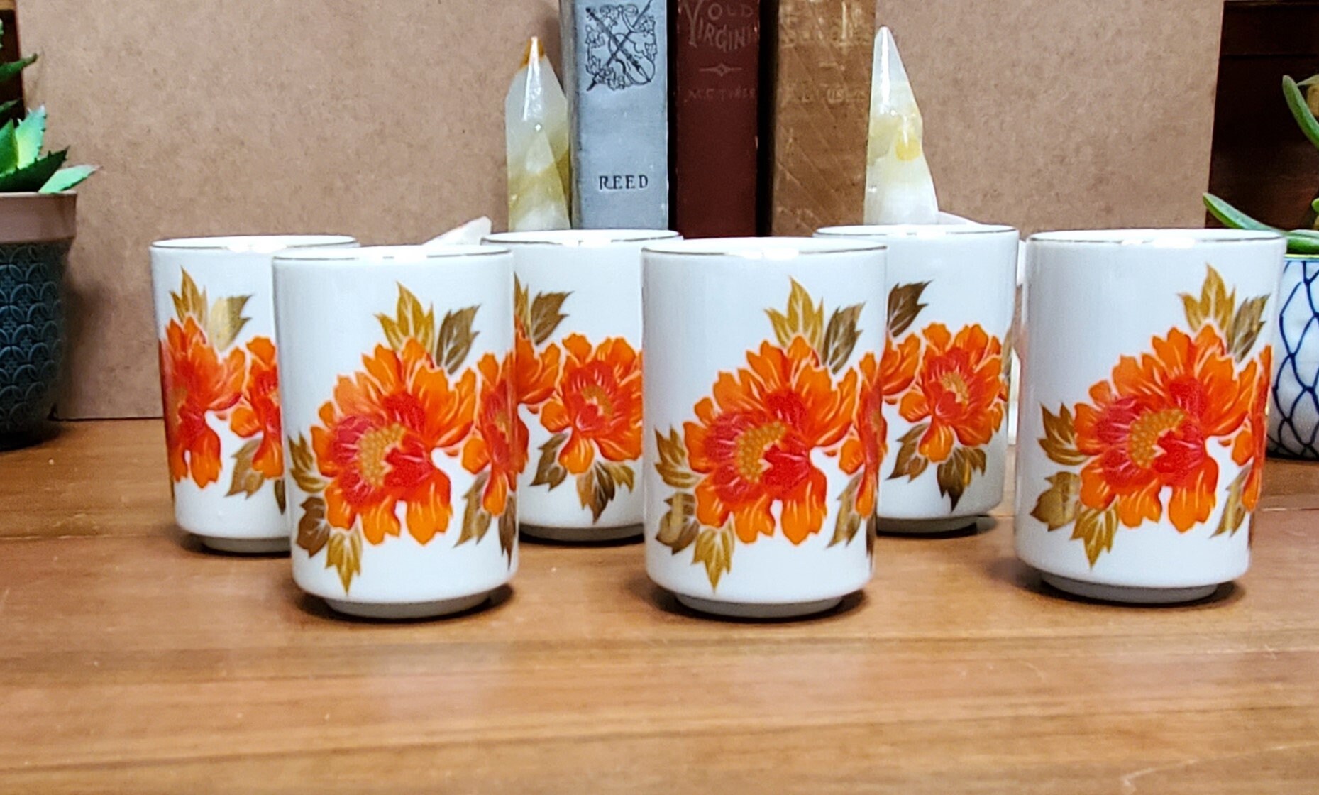 Japanese Tea Cups Handleless Formal White and Gold Without - Etsy