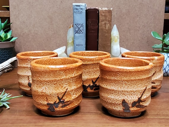 Japanese Tea Cups in Gorgeous Fall Colours Handleless Tea - Etsy