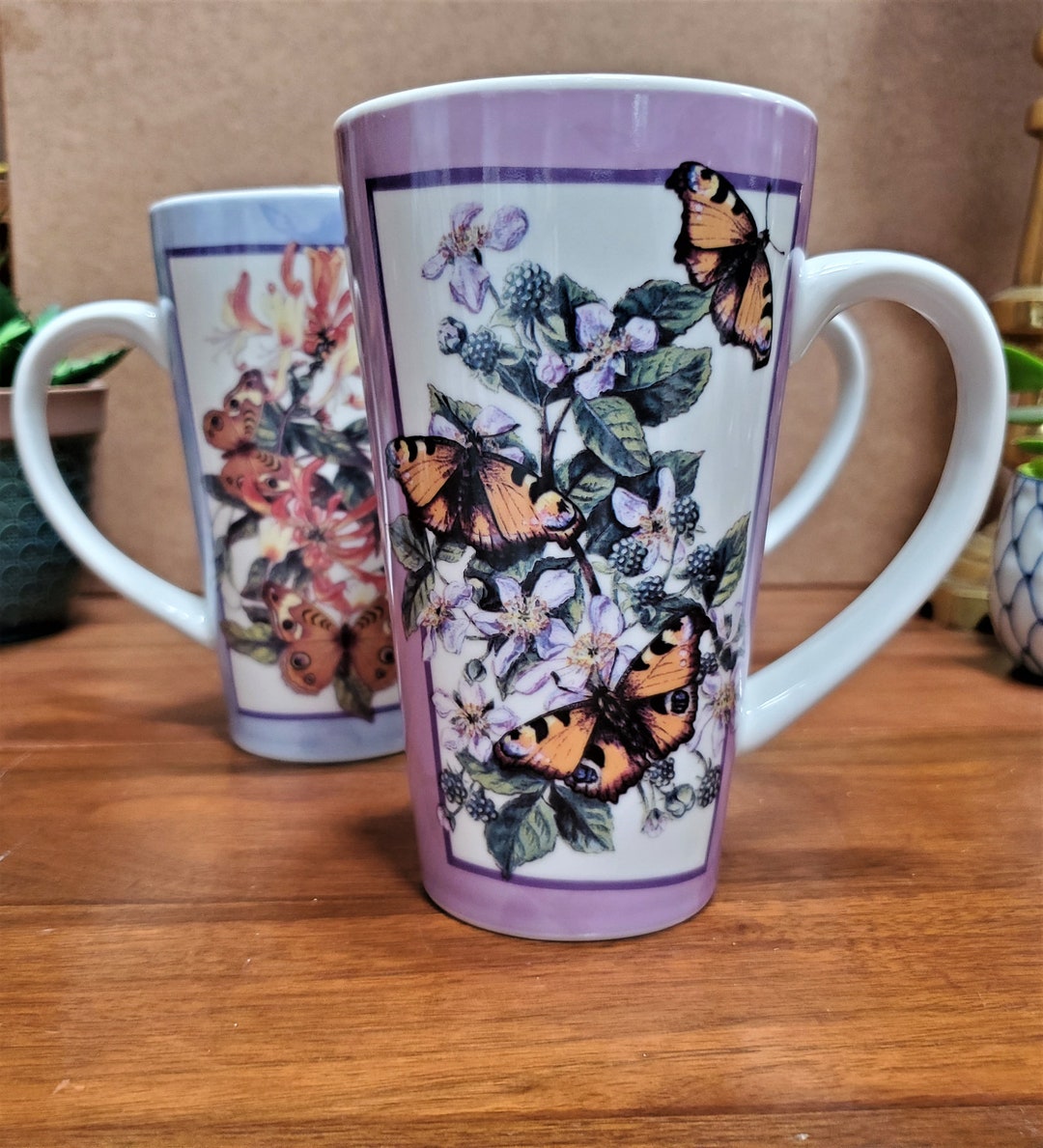 Butterfly Latte Mugs Set of 4 - Etsy