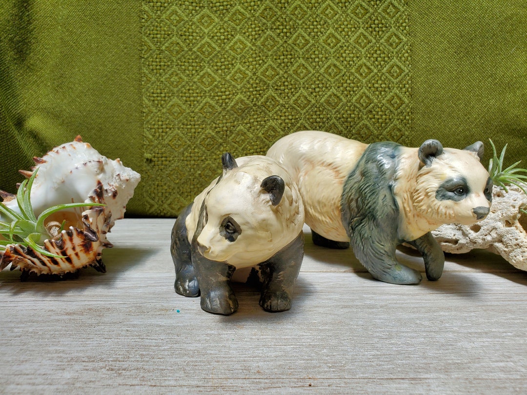 Panda Couple Vintage Panda Figurines Collectible Panda Ceramic ...