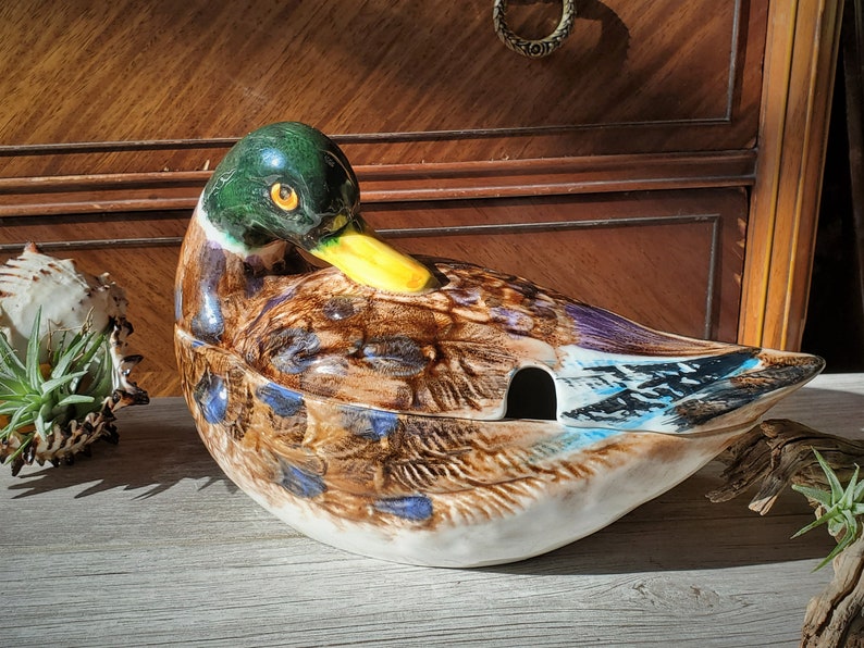 Vtg Neiman Marcus Duck Tureen, Handpainted in Italy RARE! Highly ...