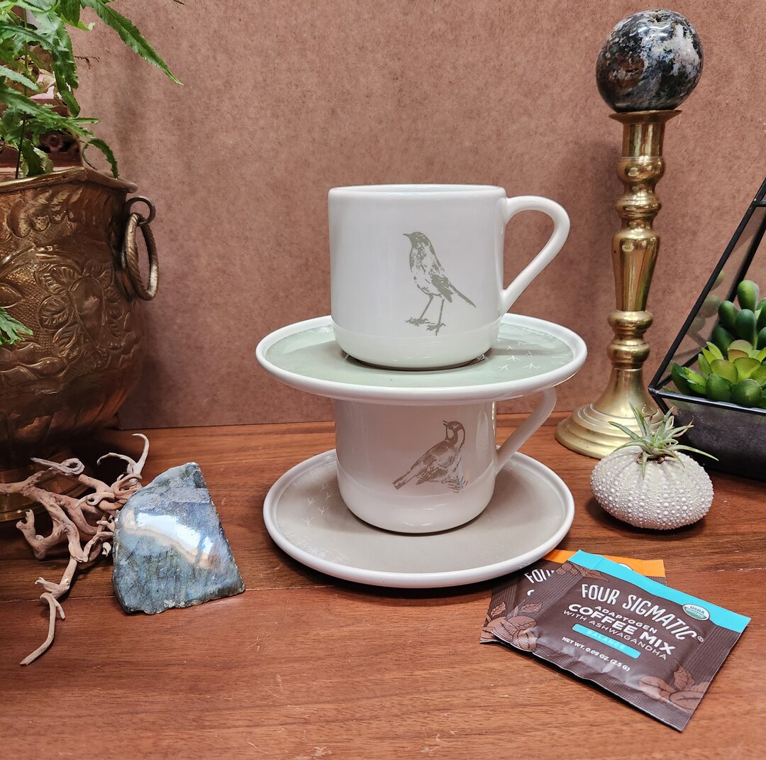 RARE ~~ Everware Bethany Lowe Bird Cups and Saucers - Etsy