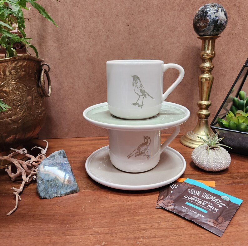 RARE Everware Bethany Lowe Bird Cups and Saucers - Etsy