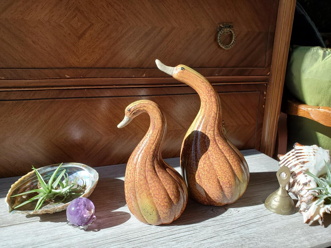 Geese :) Adorable Ceramic Geese Hand Painted Ceramic Squash Painted as ...
