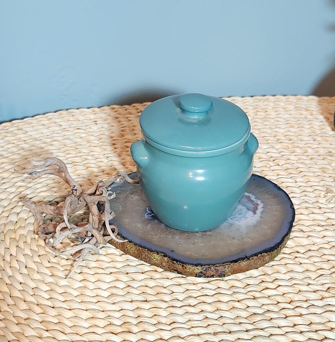 Cheese Crock Number 10 Dutchess New York Mid Century Aqua Milk Glass - Etsy