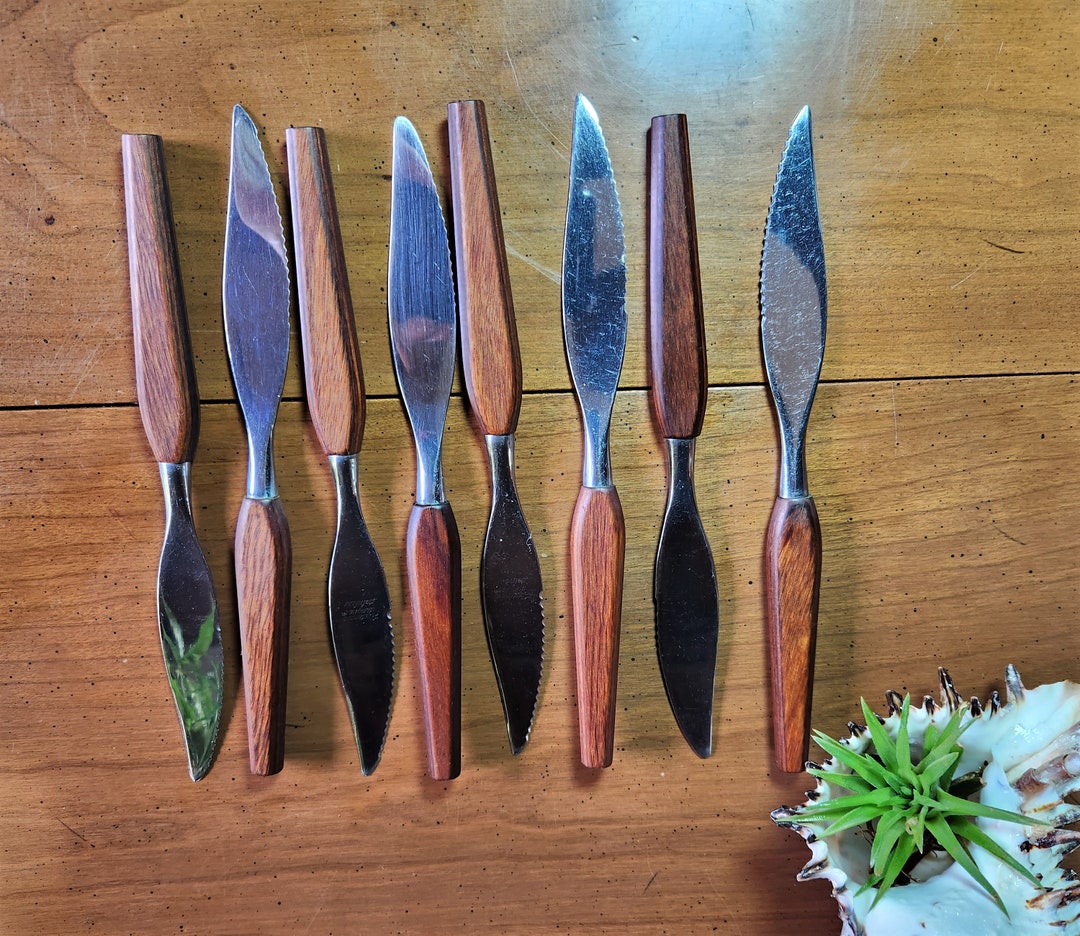 Danish Modern Knives Teak Handles Fleetwood Designer Series MCM Nordic ...