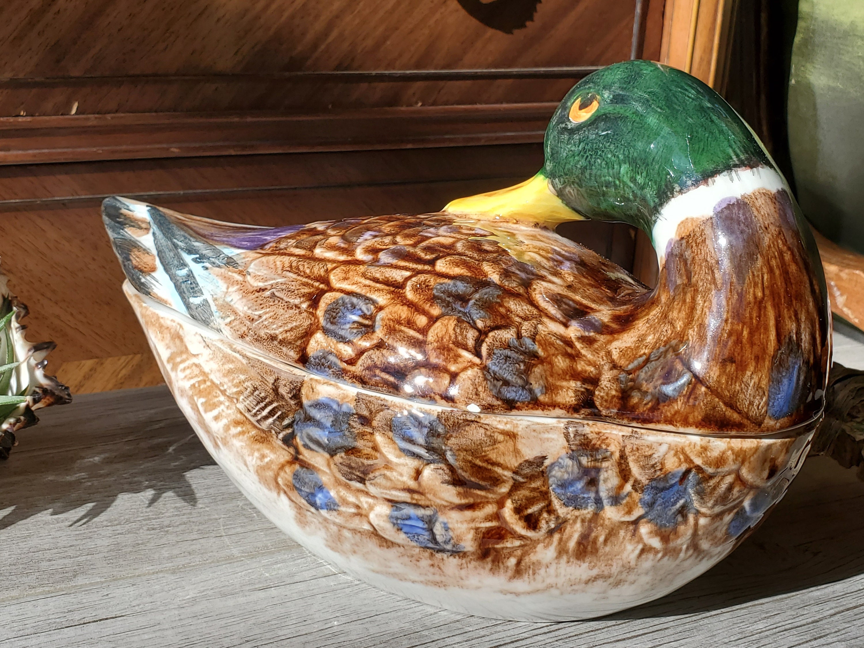 Vtg Neiman Marcus Duck Tureen, Handpainted in Italy RARE! Highly ...