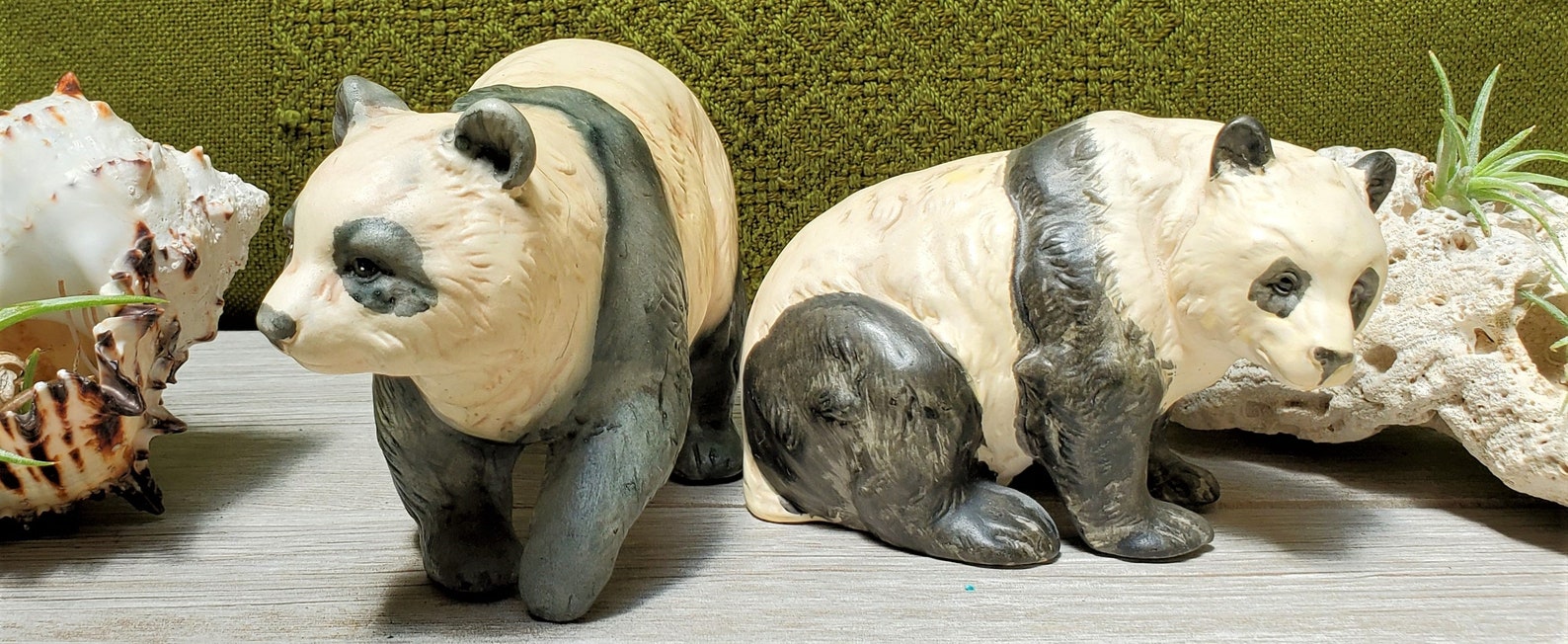 Panda Couple Vintage Panda Figurines Collectible Panda Ceramic ...