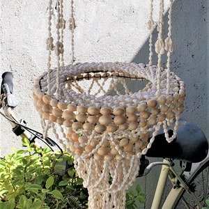 Vintage Shell Macrame Hanging Planter Cowrie Shells - Etsy