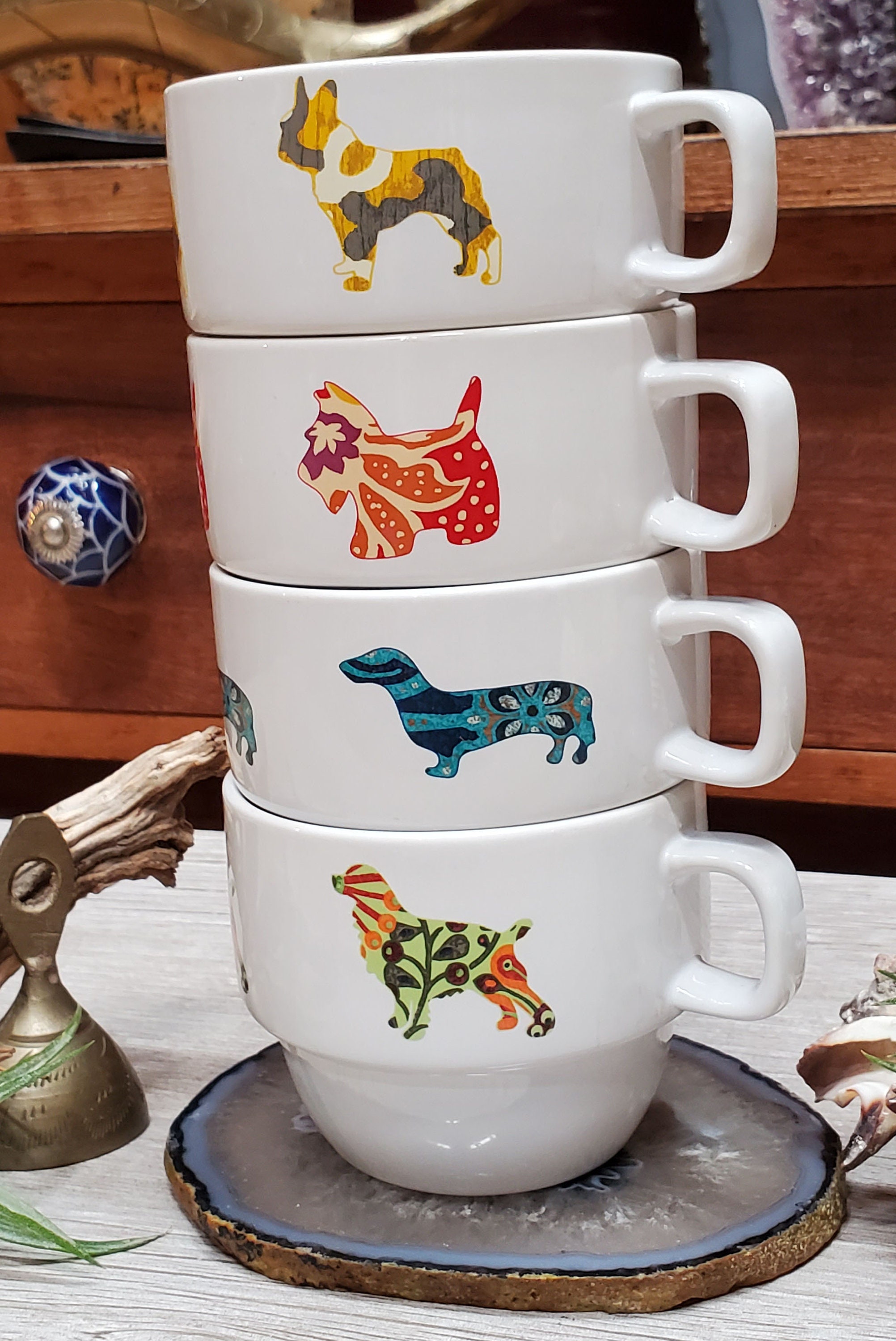 World Market stacking Cups DOGS No rack DISCONTINUED | Etsy