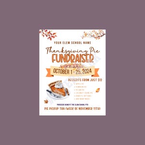 Pie Fundraiser Template | Customizable | Printable | Easy to Edit - Etsy