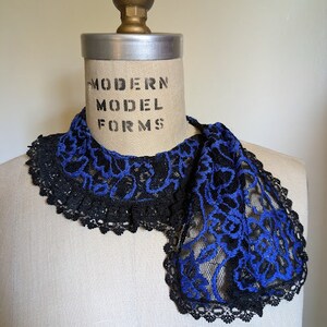 Detachable Vintage Royal Blue Lace Collar, Vintage Style, Victorian ...