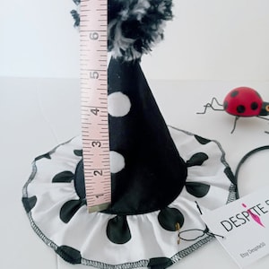 Mini Clown Hat With Polka Dot Ruffle and Pom Poms, Clown Hat With ...