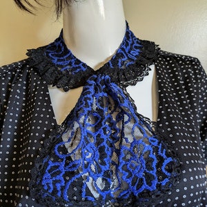 Detachable Vintage Royal Blue Lace Collar, Vintage Style, Victorian ...